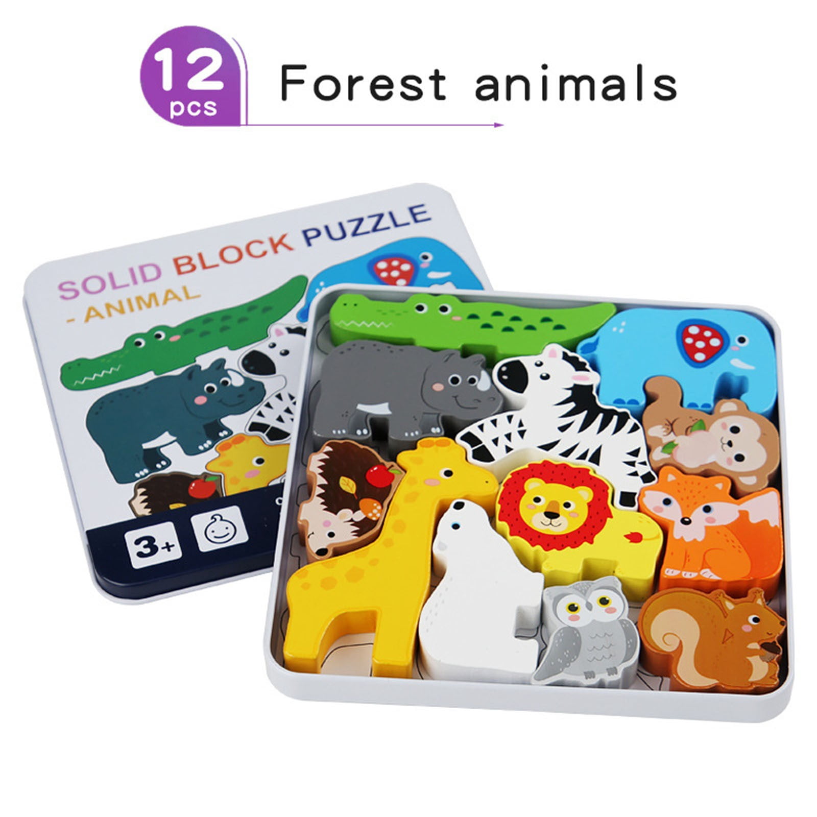 Bocqde Kids Educational Toys Wooden Animals Puzzles Toys for Toddlers ...