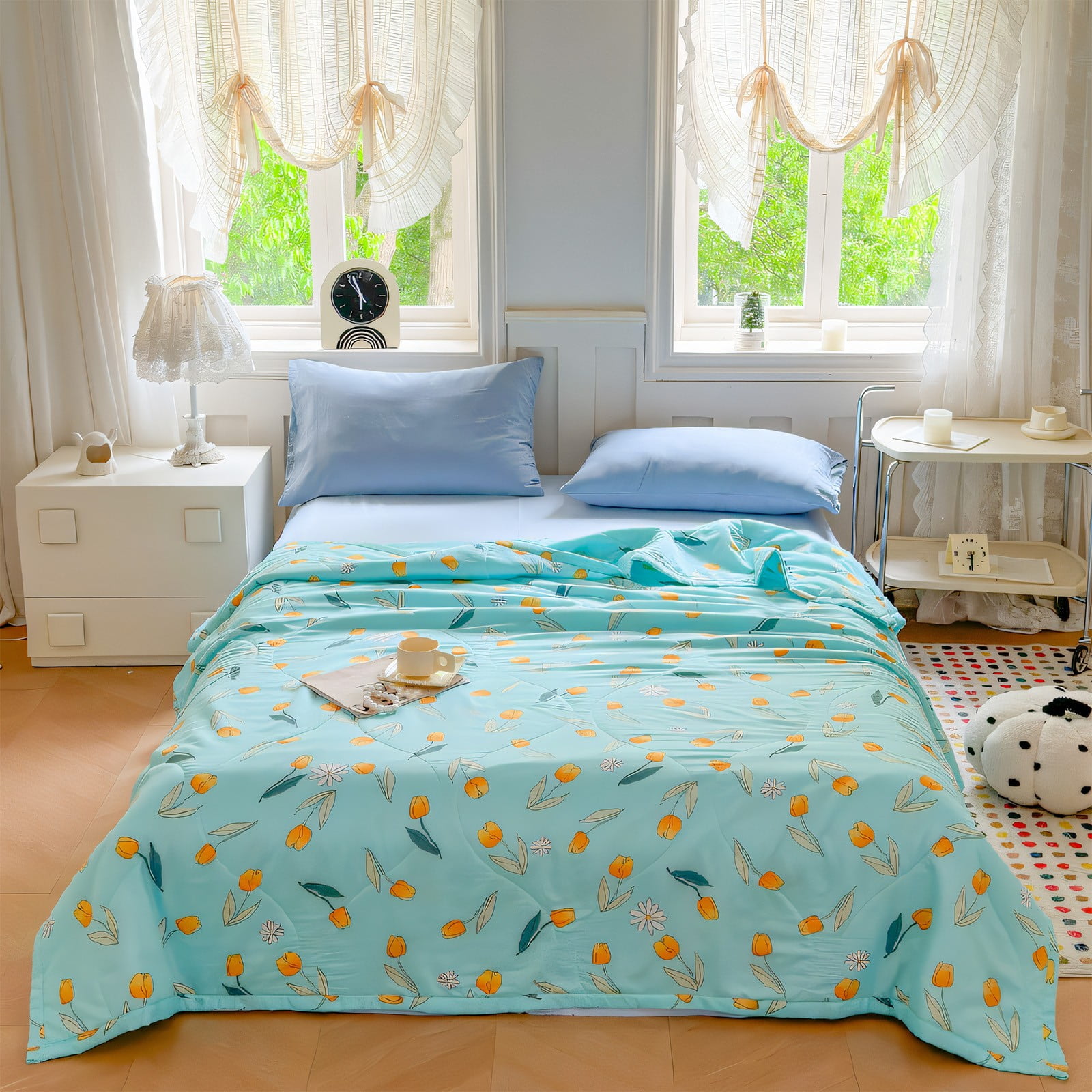 Bocqde Quilts Twin Size Summer Quilt Washed Summer Cool Quilt Summer ...