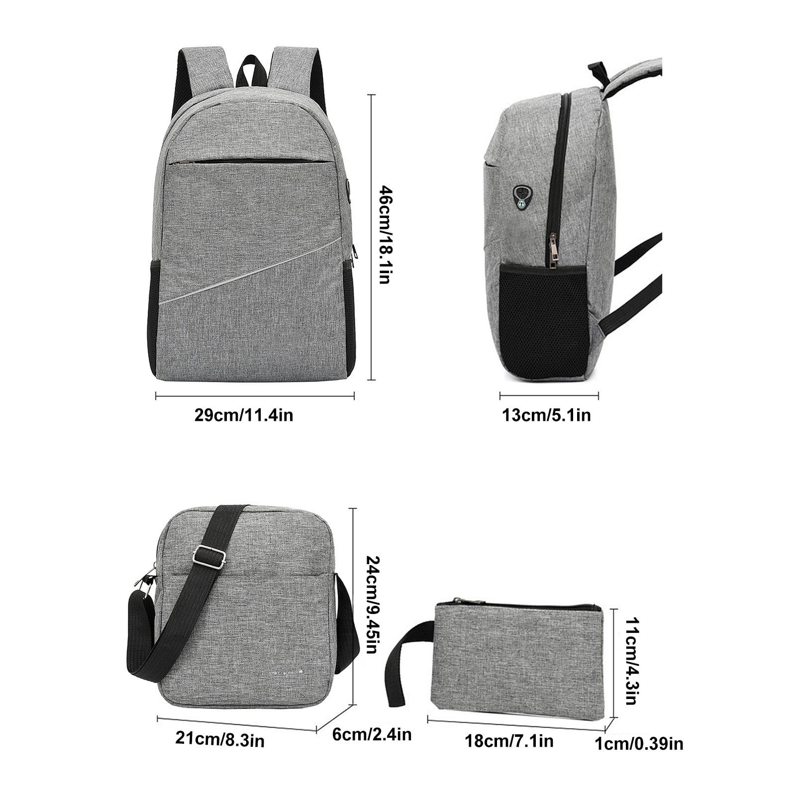 Qholemyo Three-piece Backpack Men's Computer Backpack Casual Junior ...