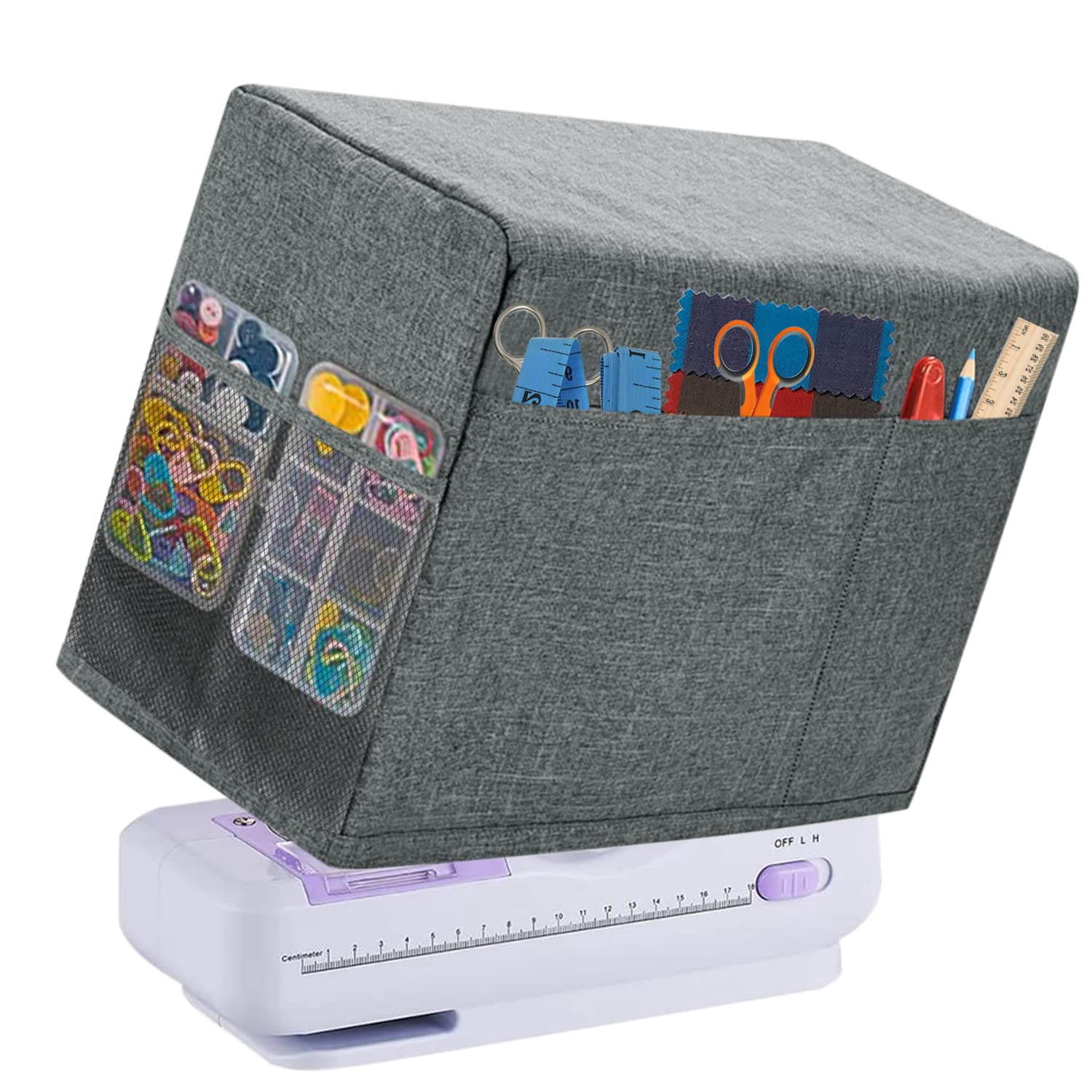 Boczif Sewing Machine Cover with Accessories Storage Pockets and Side ...