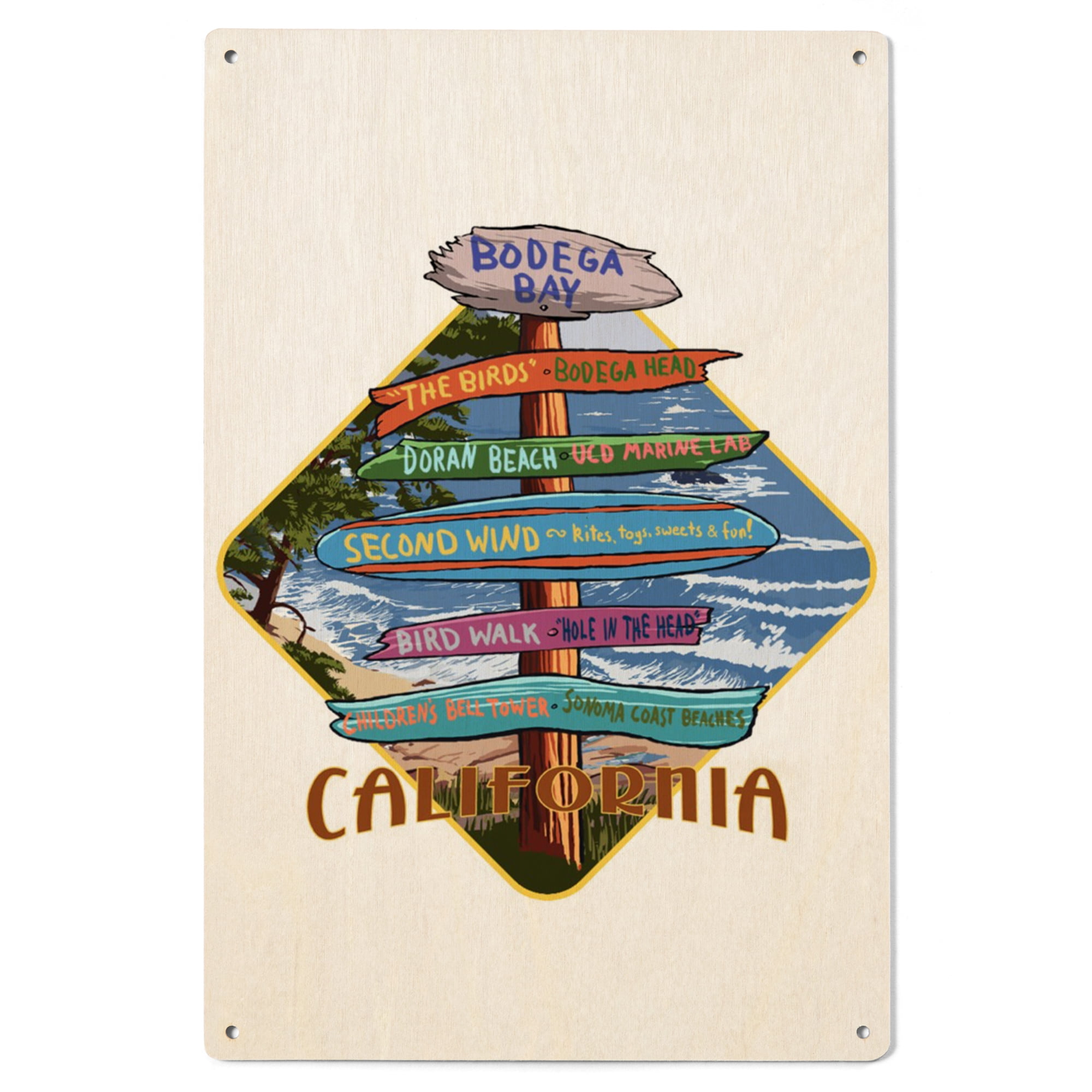 Bodega Bay, California, Destination Signs (Second Wind), Contour Birch ...