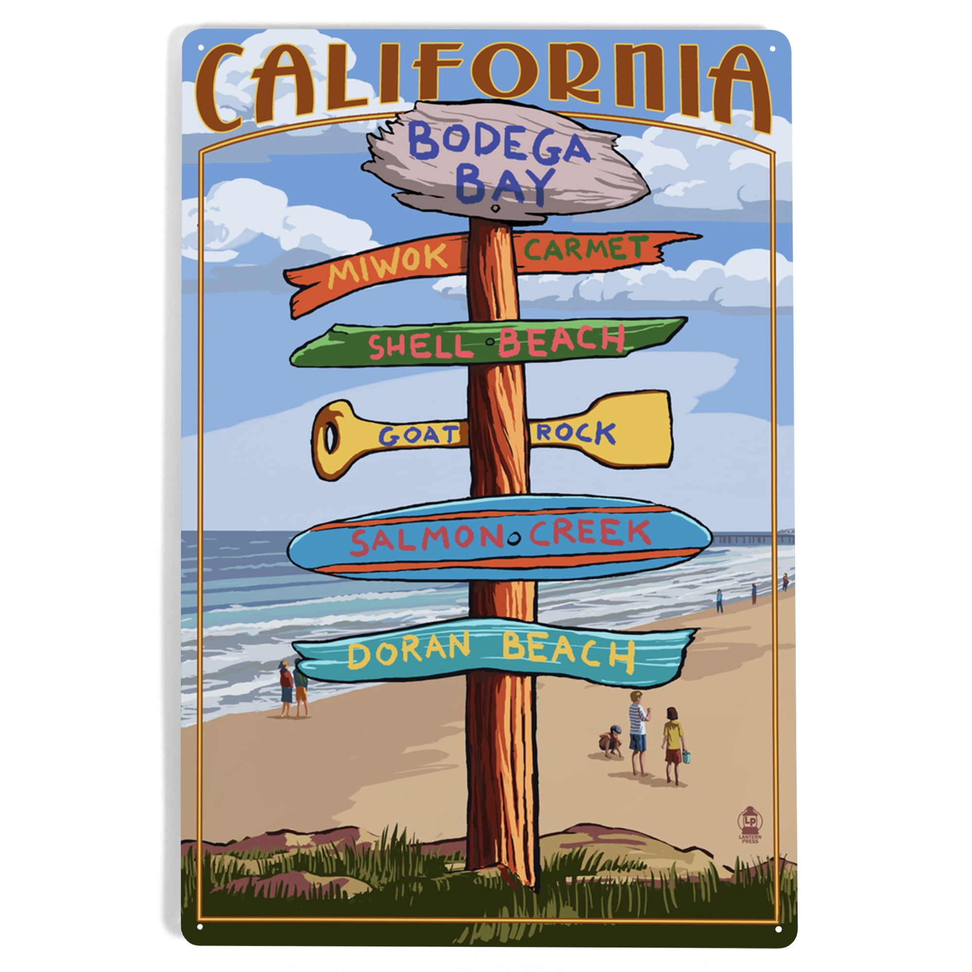 Bodega Bay, California, Destinations Sign (12x18 Aluminum Art, Indoor ...