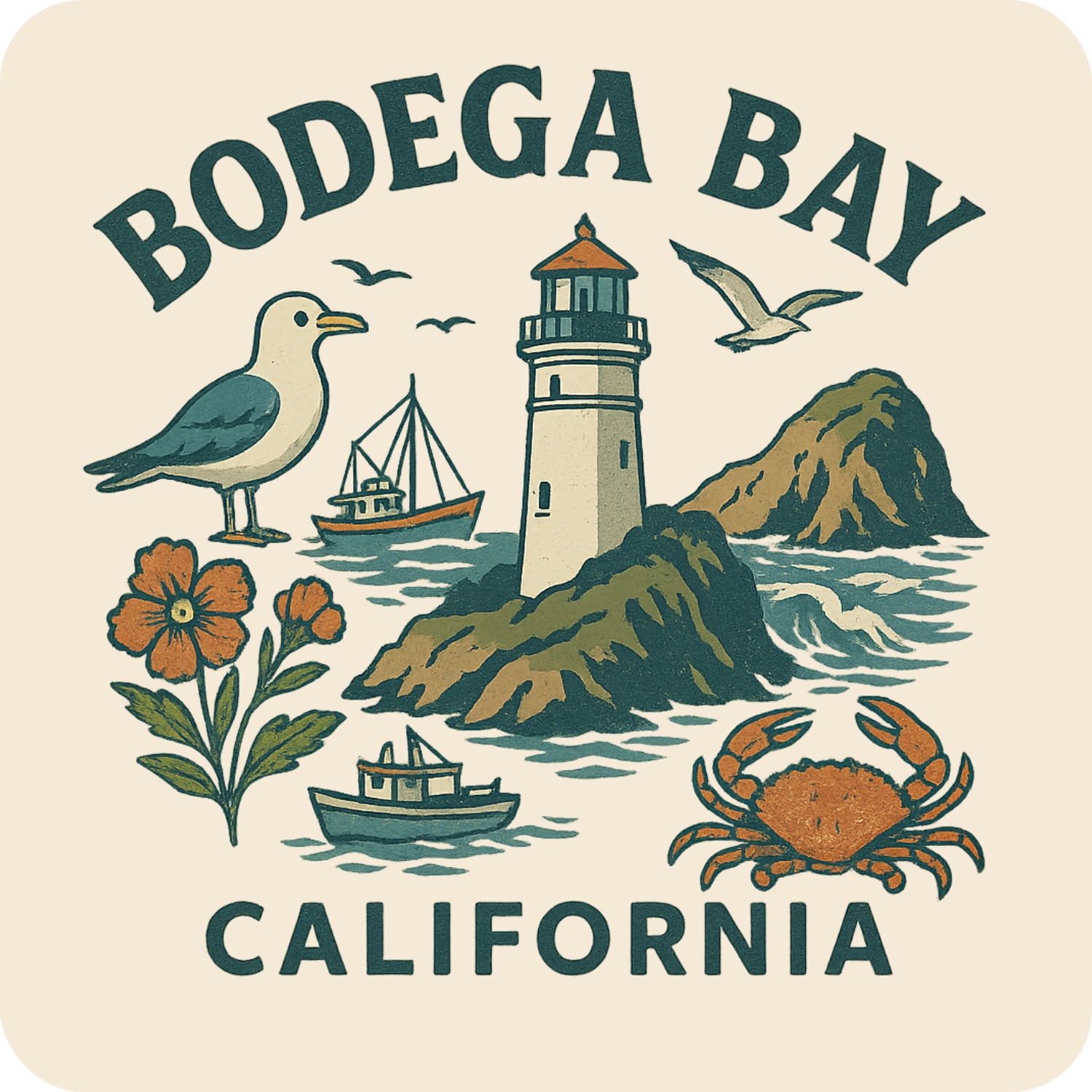 Bodega Bay California Keepsakes Souvenir Vinyl Sticker – Destination ...