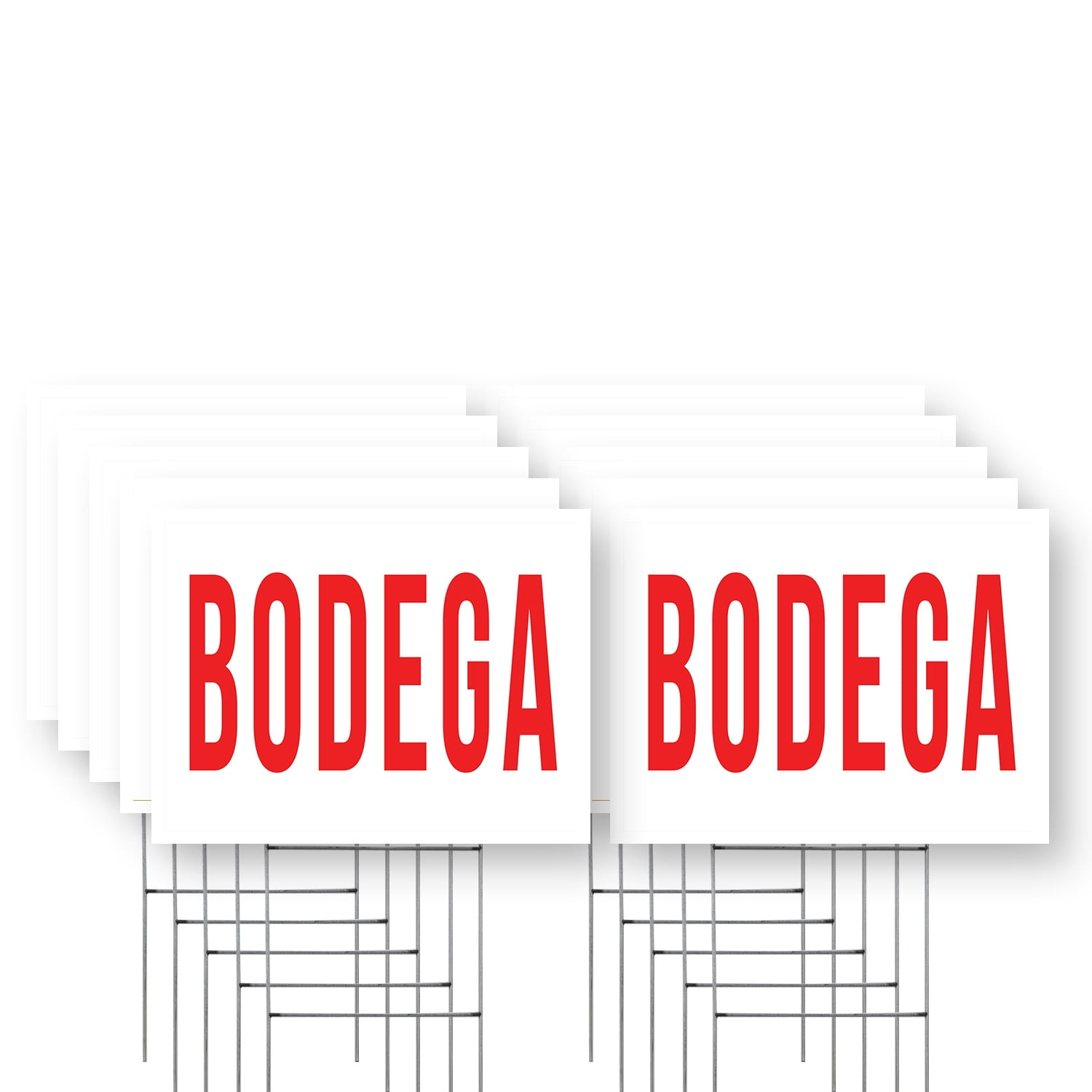 Bodega Yard Sign 10 Pack of 18 Inch x 24 Inch Single Sided Weatherproof ...
