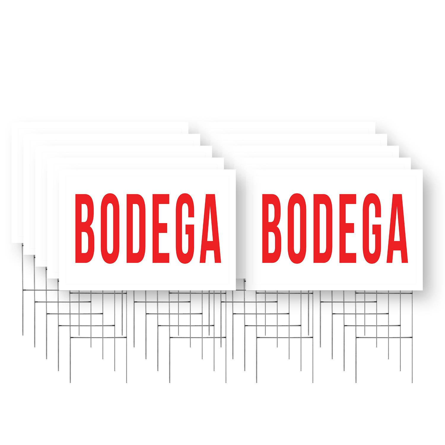 Bodega Yard Sign 10 Pack of 24 Inch x 36 Inch Single Sided Weatherproof ...