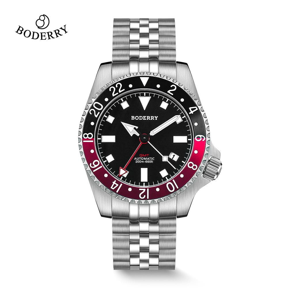 Boderry ADMIRAL GMT Watch Titanium Diver Watches 200M Waterproof ...