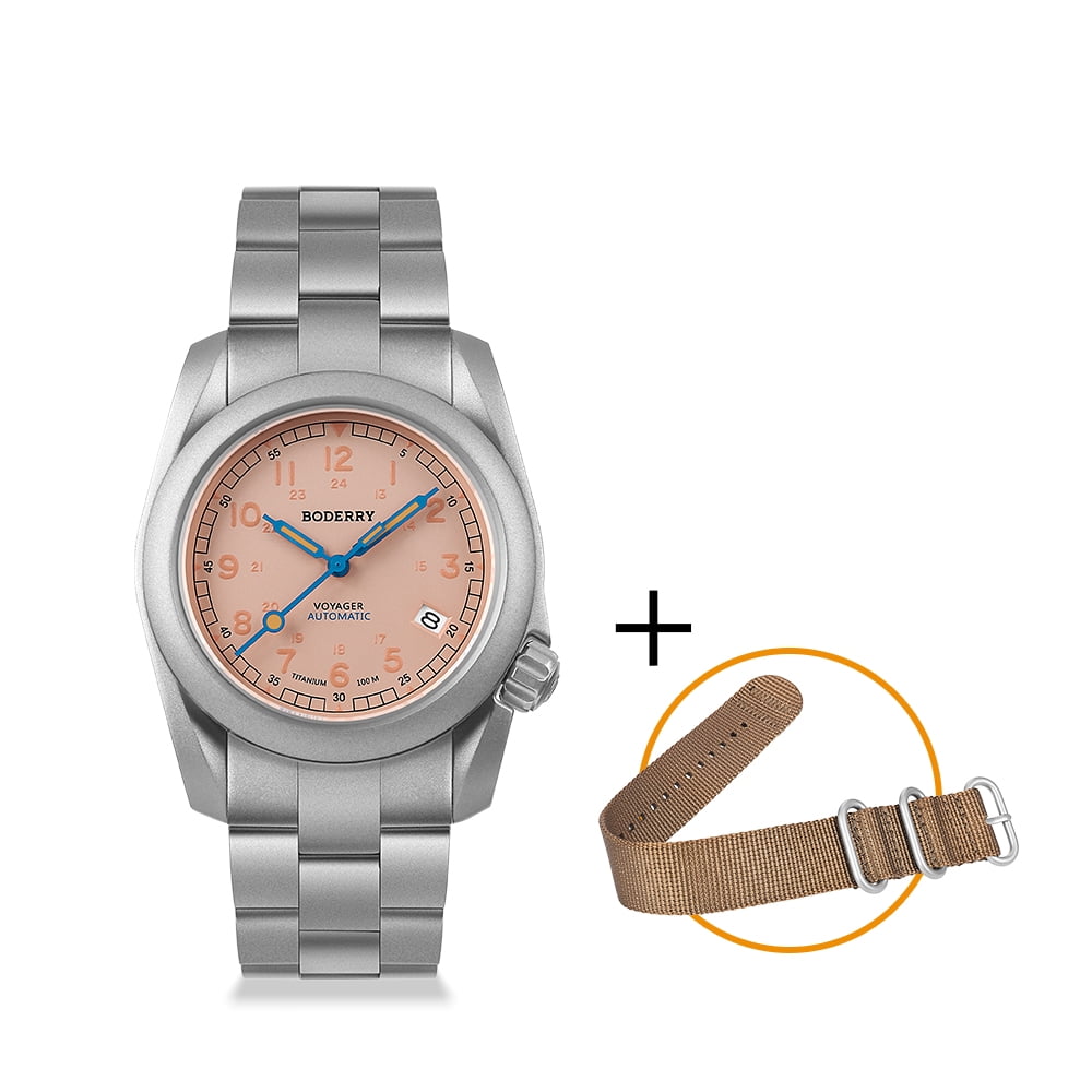 Boderry Voyager Field Watch Titanium Automatic Dive Wristwatch 100M ...