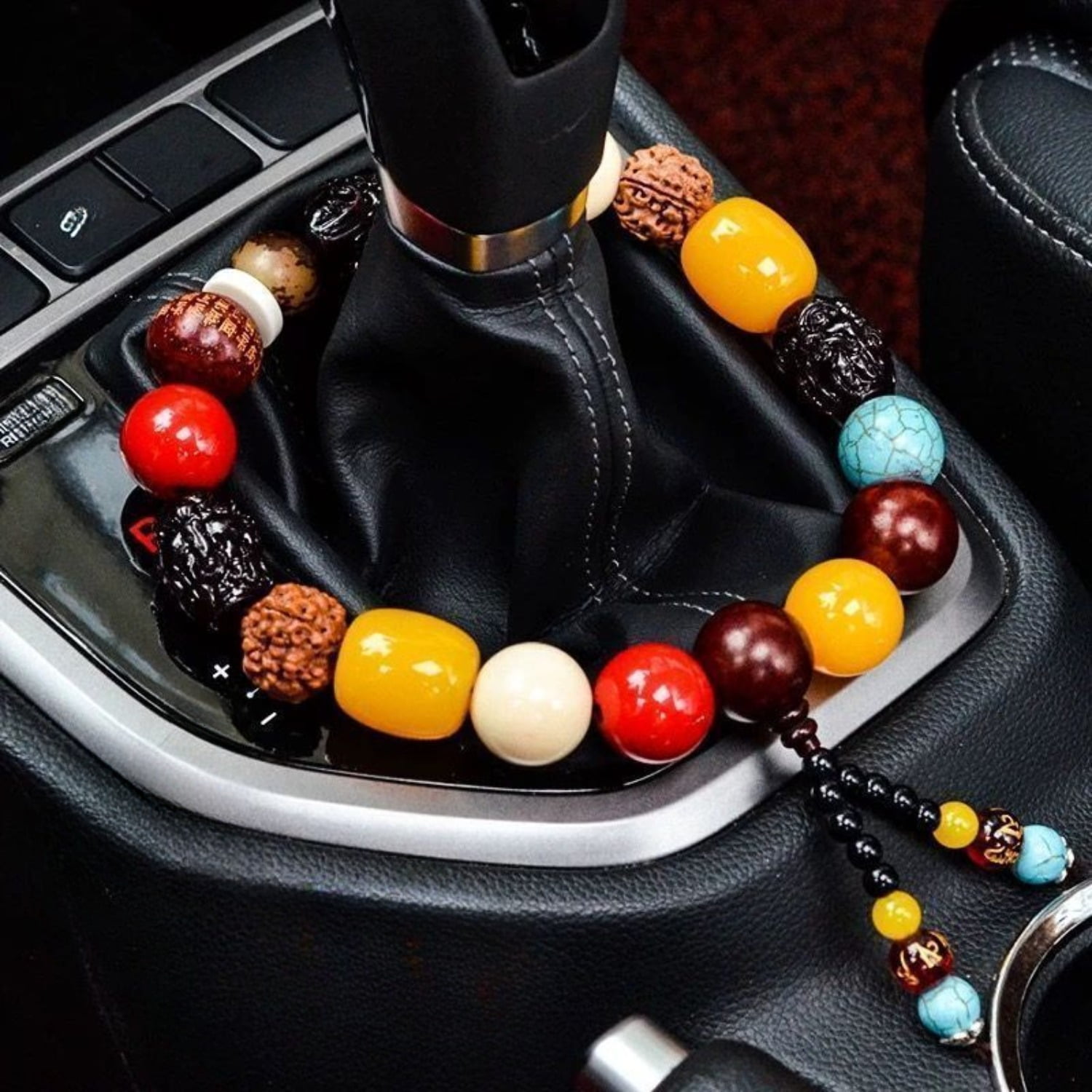 Bodhi Zi Gear Shift Beads Car Interior Decoration Ping An Character ...