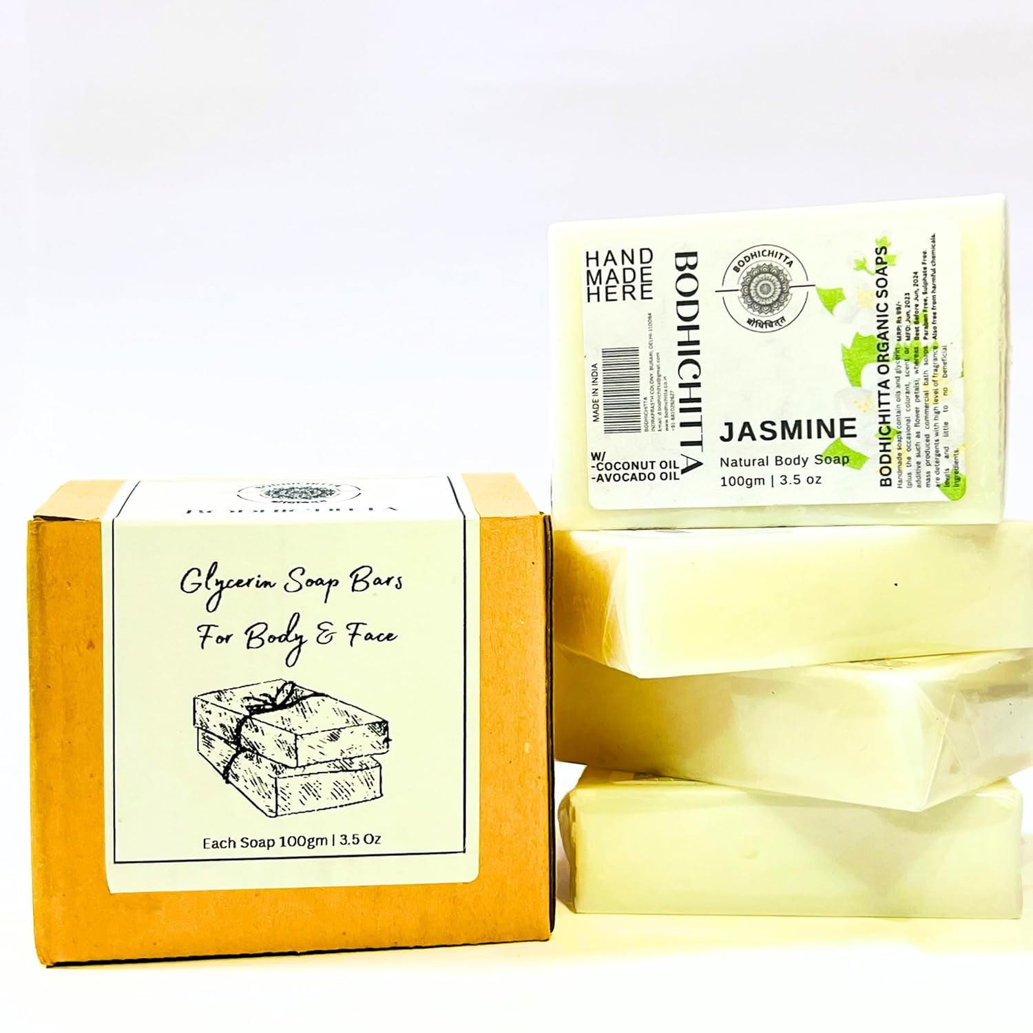 Bodhichitta Handcrafted Jasmine Moisturizing Glycerine Soap Bathing Bar ...