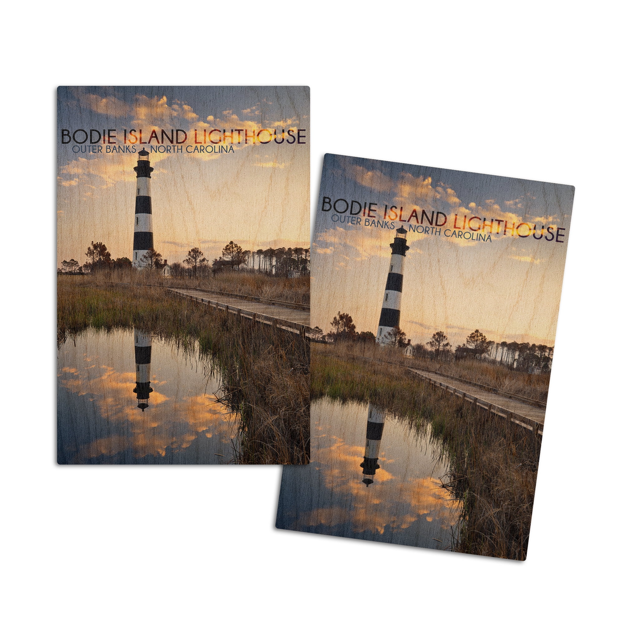 Bodie Island Lighthouse, Outer Banks, North Carolina (4x6 Birch Wood ...