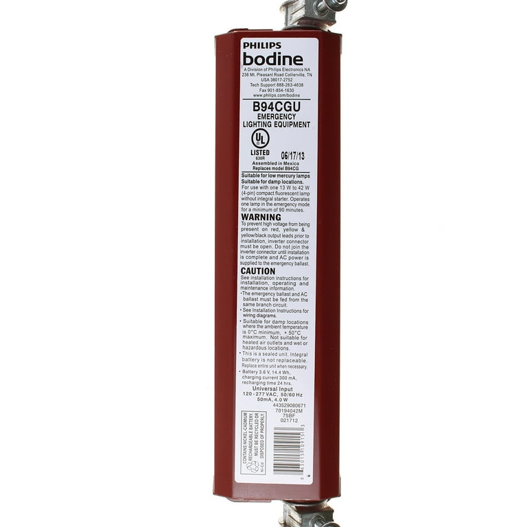 Bodine Electric Ballast B33 Fluorescent Emergency Ballast | Bodine
