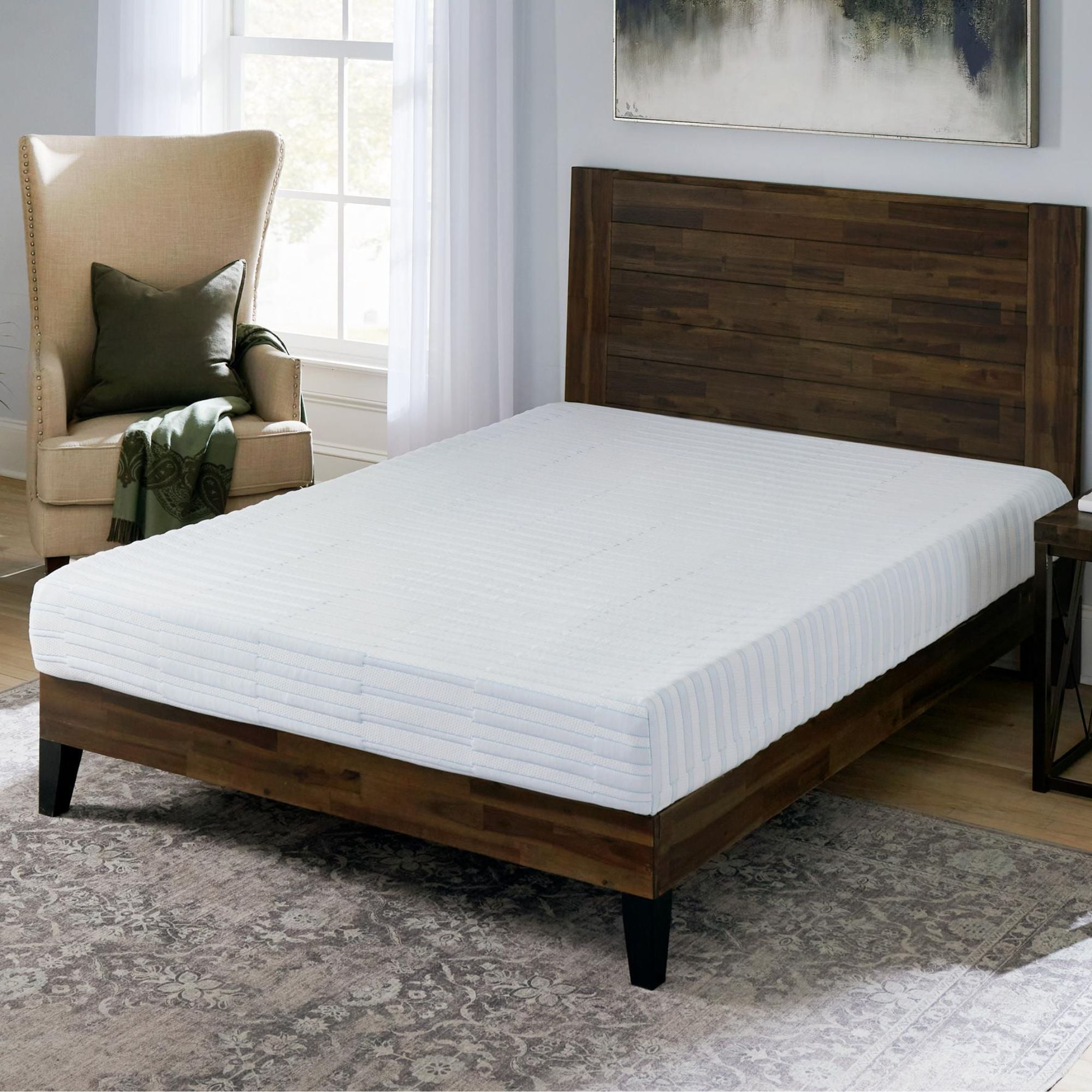 Bodipedic Essentials 8” Twin Tight Top Medium Plush Tri Layered Gel ...