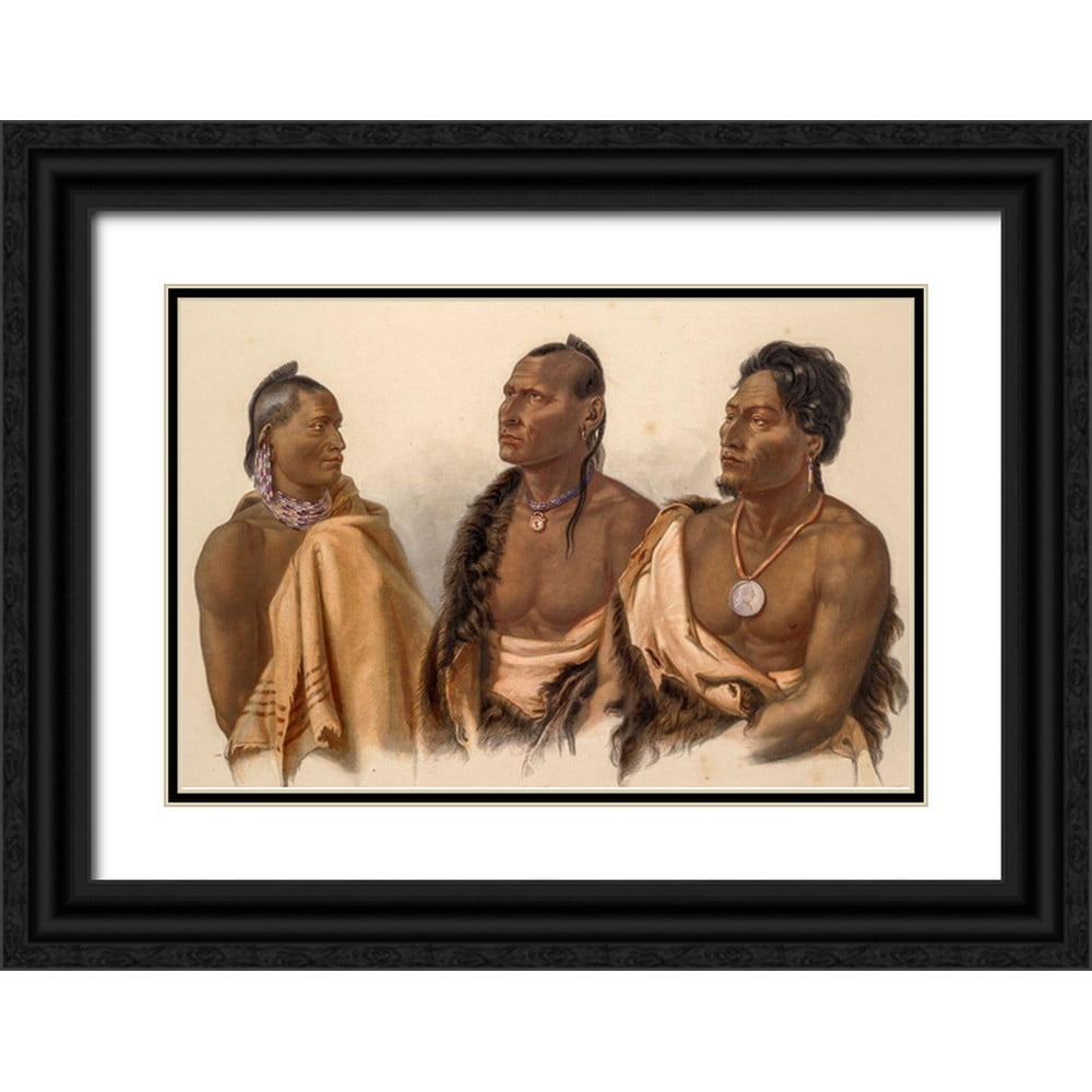 Bodmer, Karl 18x13 Black Ornate Wood Framed with Double Matting Museum ...