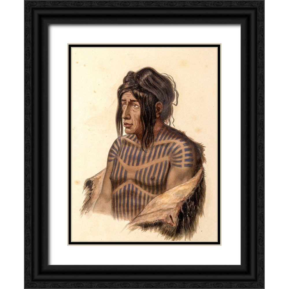 Bodmer, Karl 19x24 Black Ornate Wood Framed with Double Matting Museum ...
