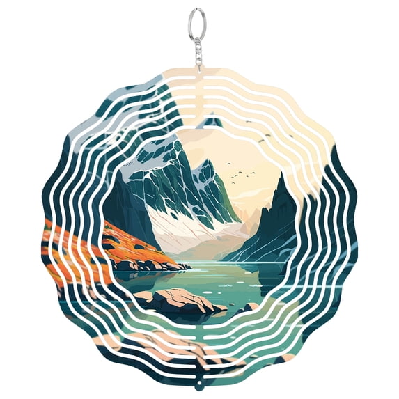 Bodo Norway Northern City 3D Wind Spinner Stainless Steel Hanging Decor ...