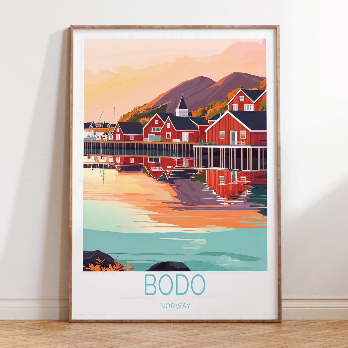 Bodo Norway Scenic Harbor Landscape Print, Unframed Paper Print Size ...