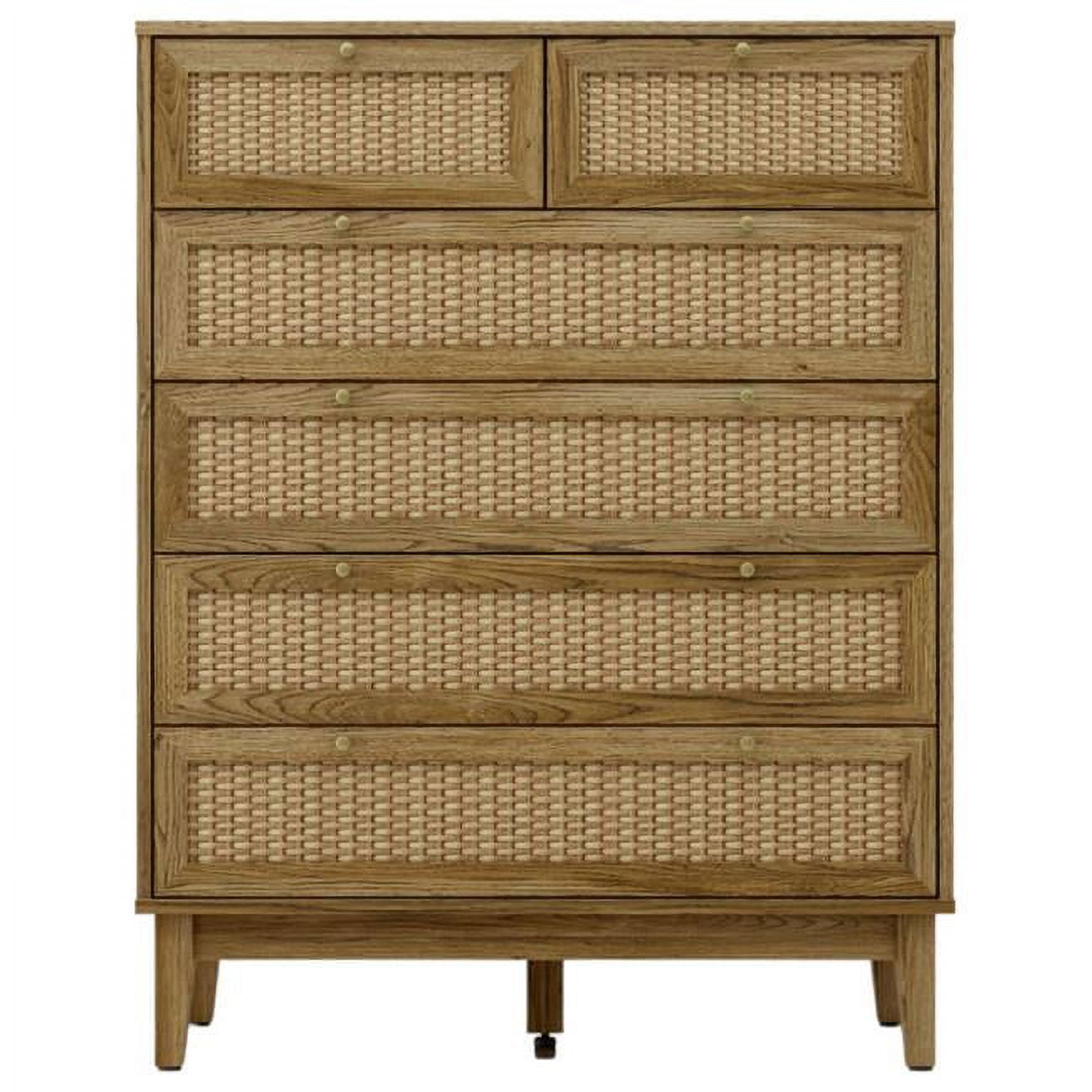 Bodrum 6-Rattan Drawer Chest, Brown - Walmart.com