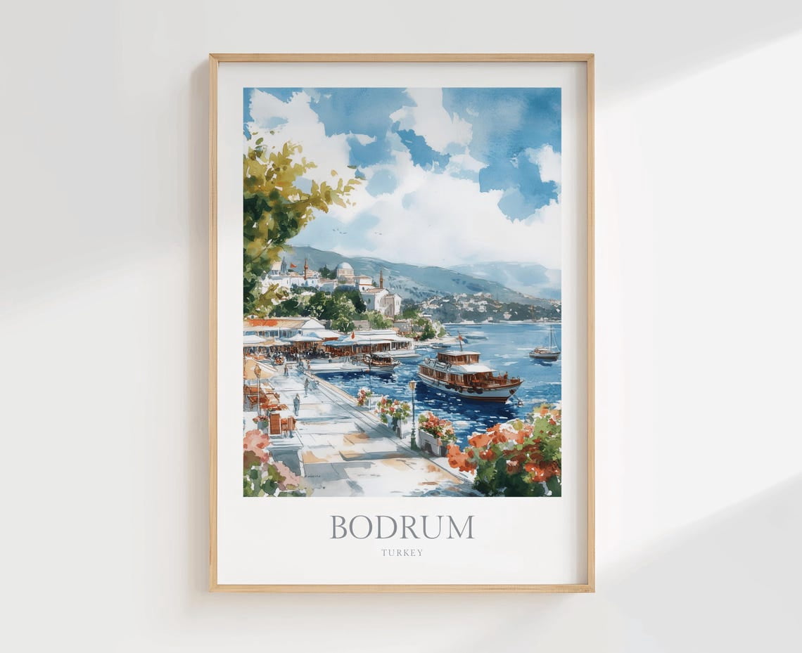 Bodrum Poster Turkey Wall Art Home Decor Poster, Unframed Size 12x18 ...
