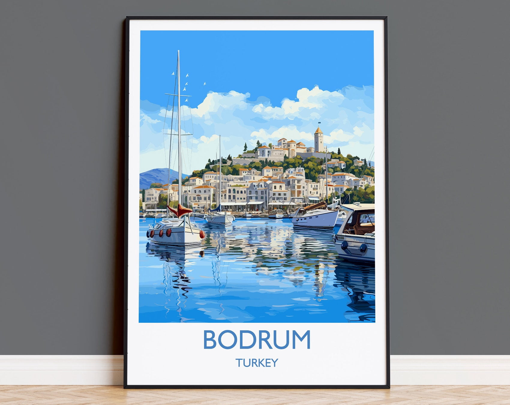 Bodrum Travel Print Travel Poster of Bodrum Turkey Poster Bodrum Gift ...