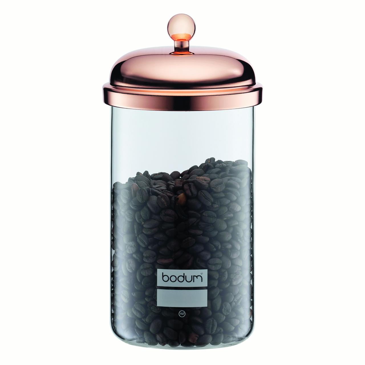 BODUM Copper 34oz Glass Coffee Storage Jar with Vacuum Lid, Classic ...