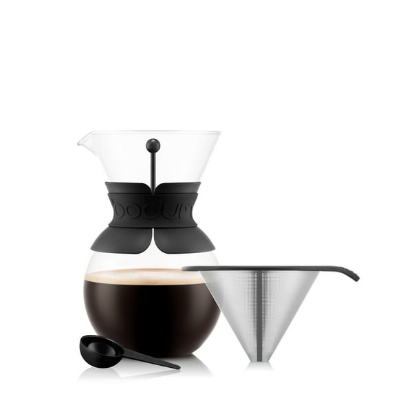 Bodum Pour-Over Coffee Maker with Permanent Filter, 34 oz, Black, New - Walmart.com