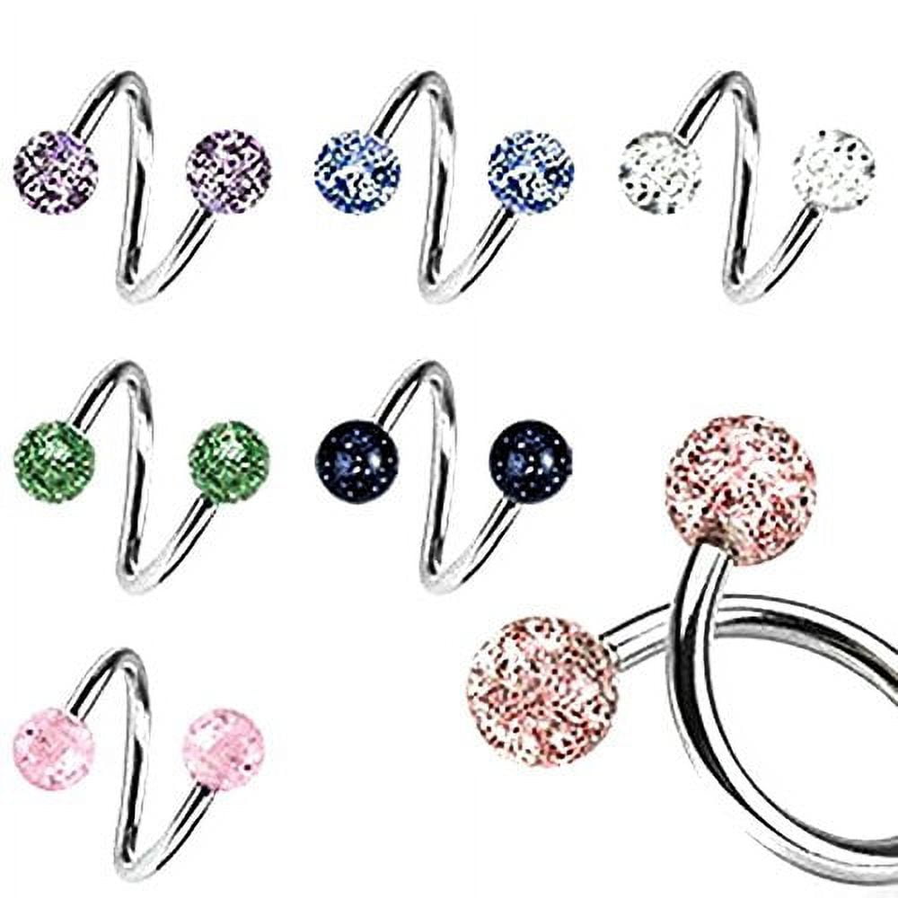 Body Accentz Belly Button Rings Lot of 6 Ultra Sparkle Spiral Twister ...