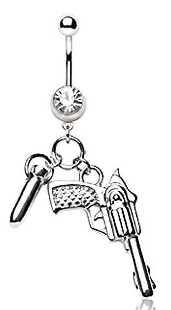 Body Accentz Jewelry 316L Surgical Steel Navel Ring Pistol Gun and ...