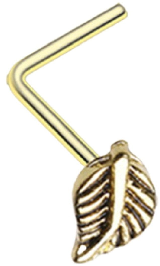 Body Accentz Nose Ring L Bend Stud Leaf Leave Ring top 316L Surgical ...