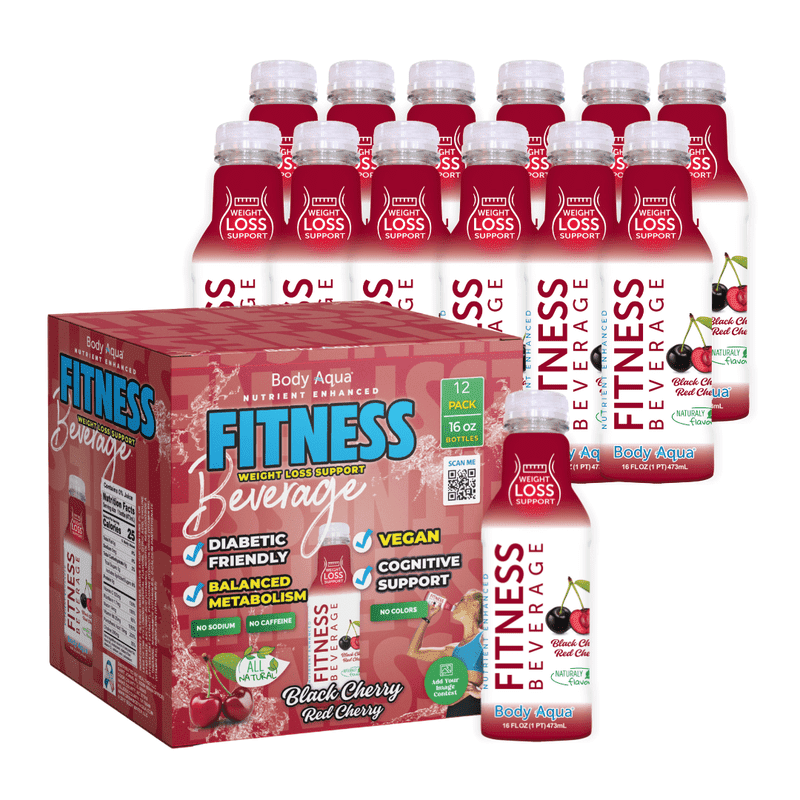 Body Aqua Fitness Beverage, Cherry, 16 fl oz, 12 Pack, Low Calorie ...