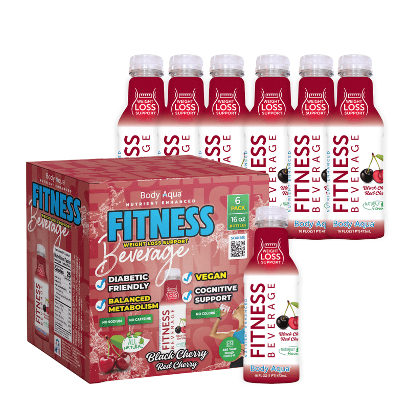 Body Aqua Fitness Beverage, Cherry, 16 fl oz, 6 Pack, Low Calorie ...