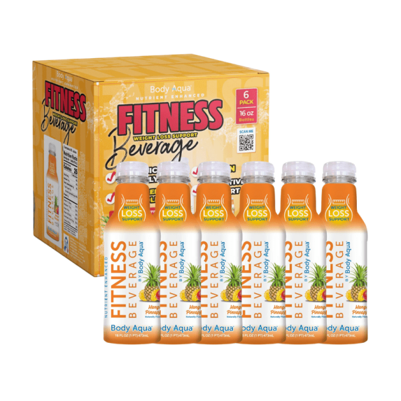 Body Aqua Fitness Beverage, Pineapple Mango, 16 fl oz, 6 Pack, Low ...