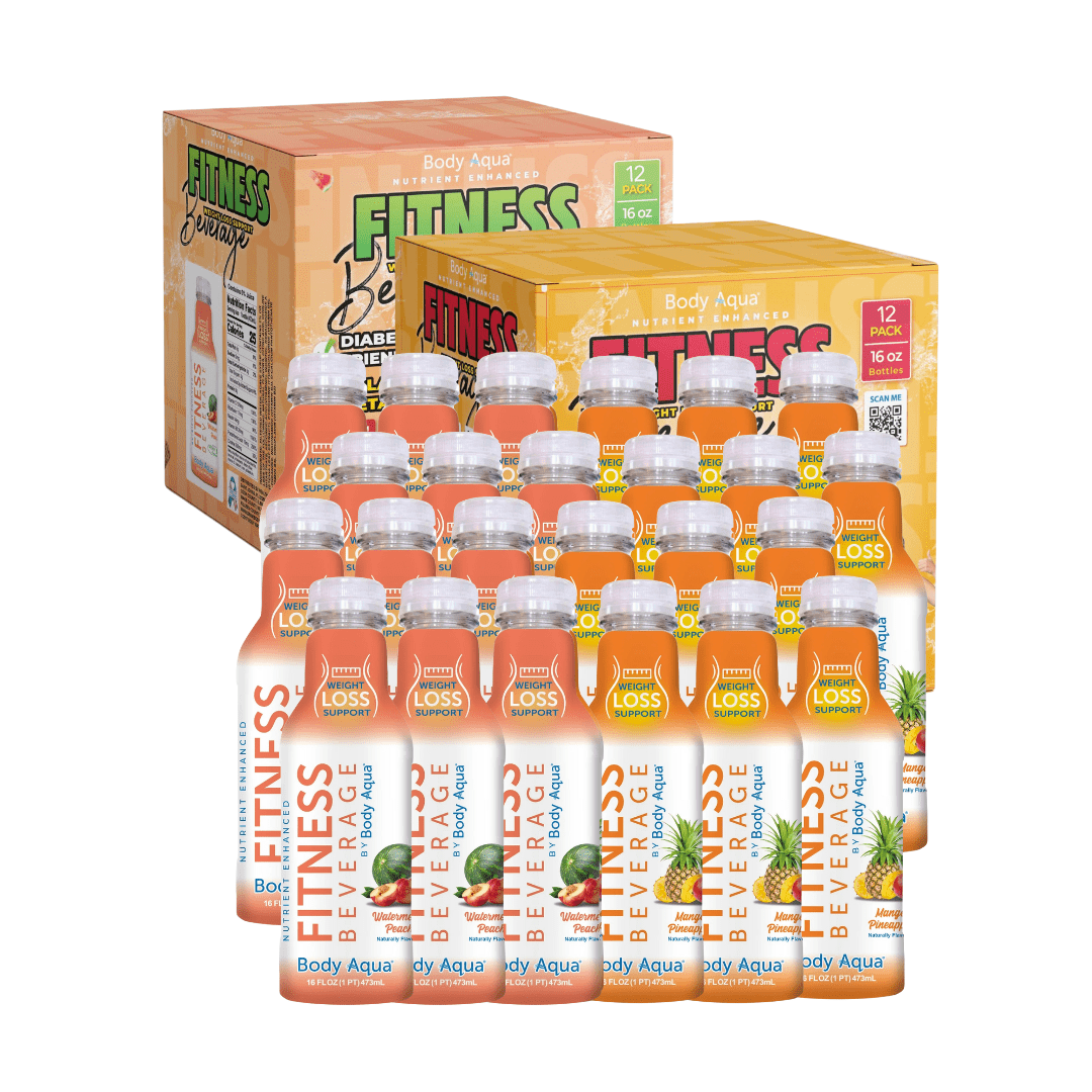Body Aqua Fitness Beverage, Watermelon Peach + Mango Pineapple, 16 fl ...