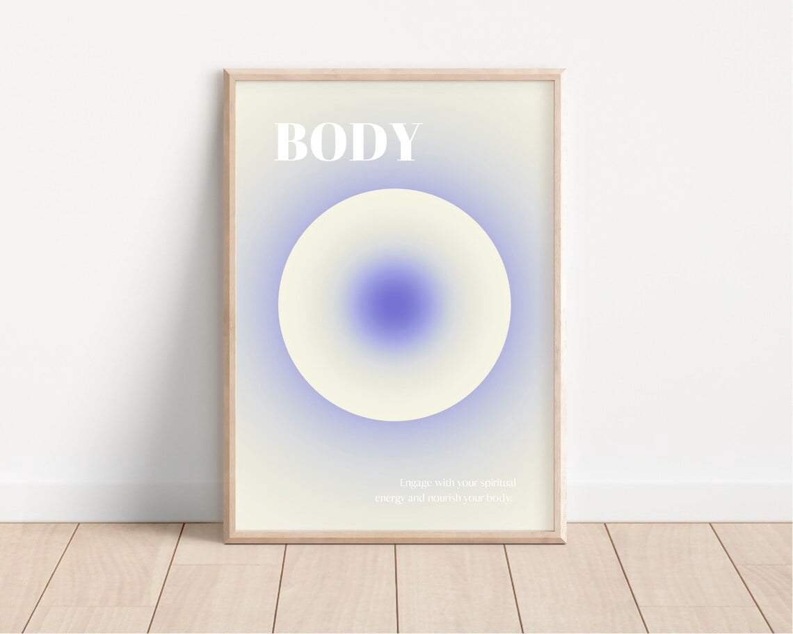 Body Aura Poster, Aura Energy Spiritual Gradient Print, Y2K Wall Art ...