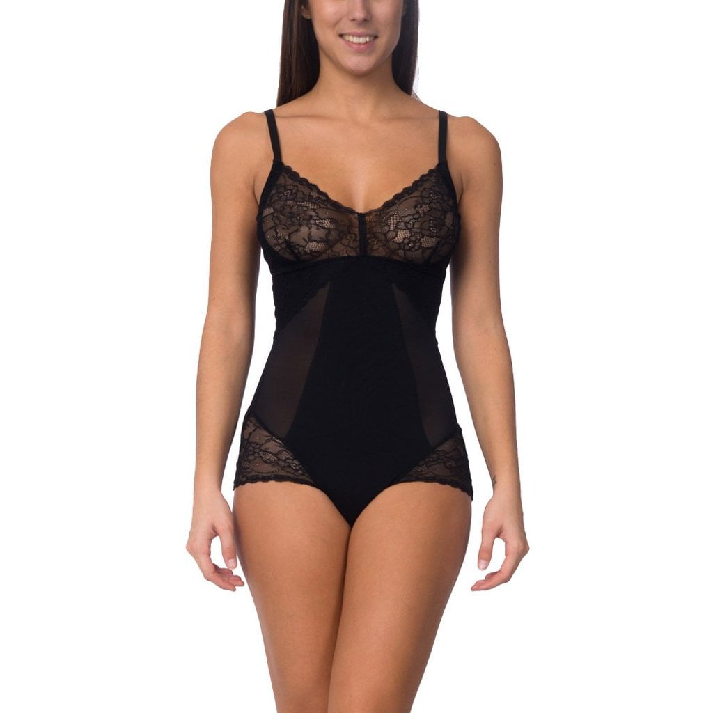 Body Beautiful Shapewear Power Mesh Bodysuit Shaper, Black - Walmart.com
