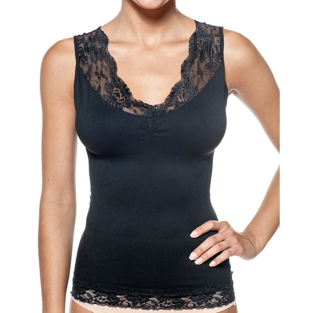 Body Beautiful shapewear seamless shaping tank top with lace detail ...