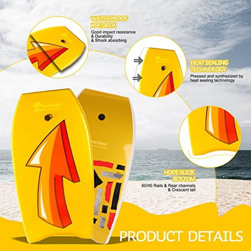 Boards for Beach 37in41 in Lightweight Bodyboard with Coiled Wrist ...