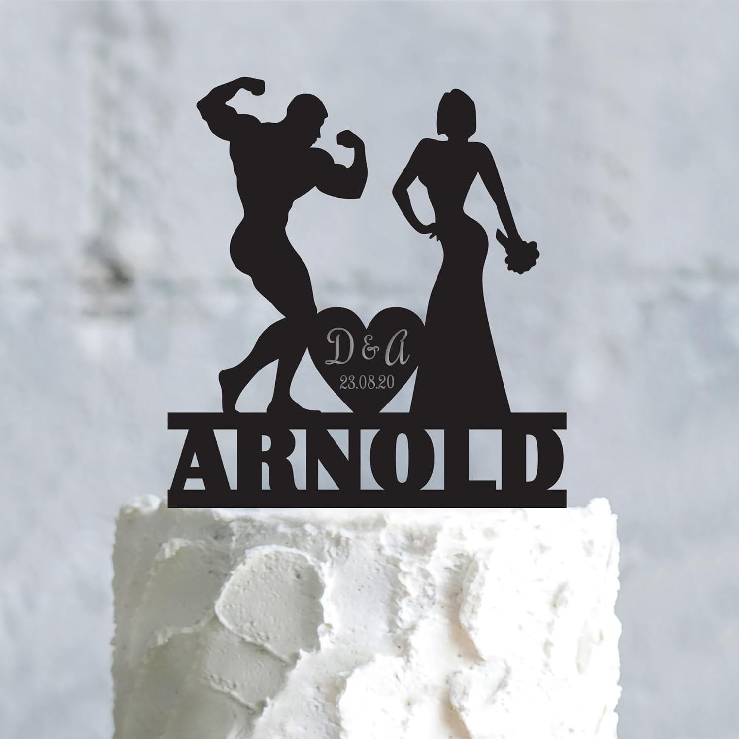 Body Builder Fitness Wedding Cake Topper, Personalized Gym Cake Topper ...