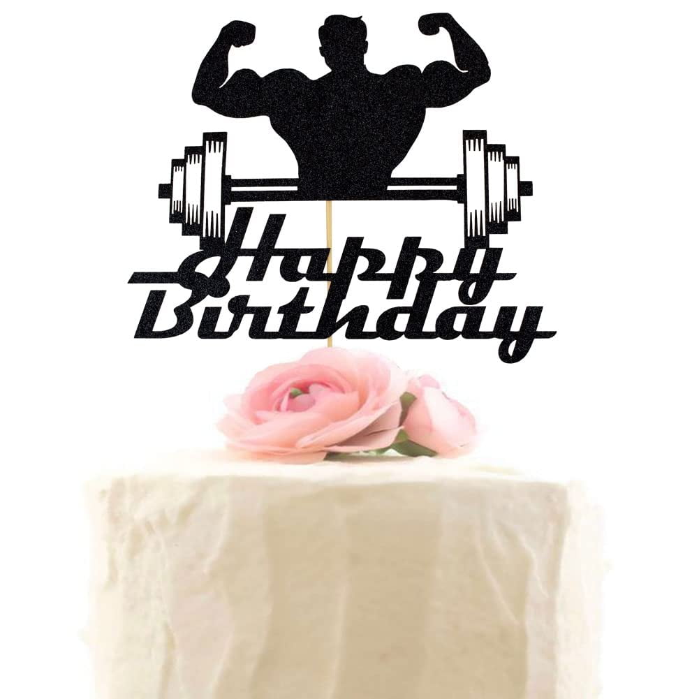 Body Builder Happy Birthday Cake Topper, RST1 Gym Fitness Theme Cake ...