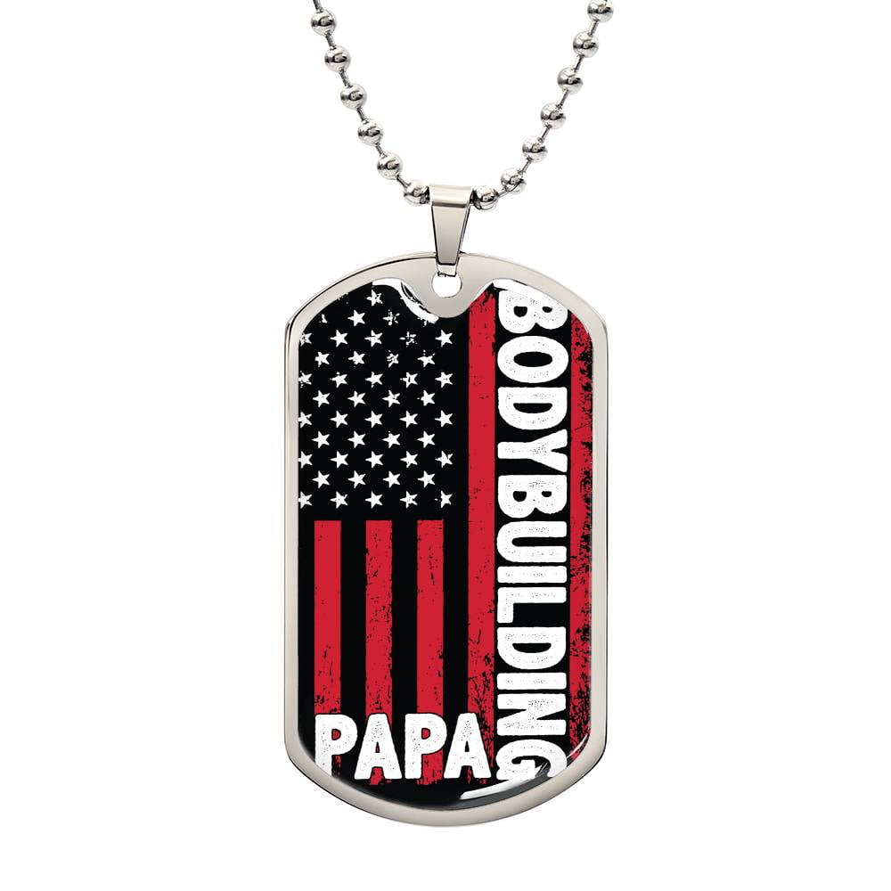 Body Building Papa - Dad Gift - Fathers day gift - Graphic Military Dog ...