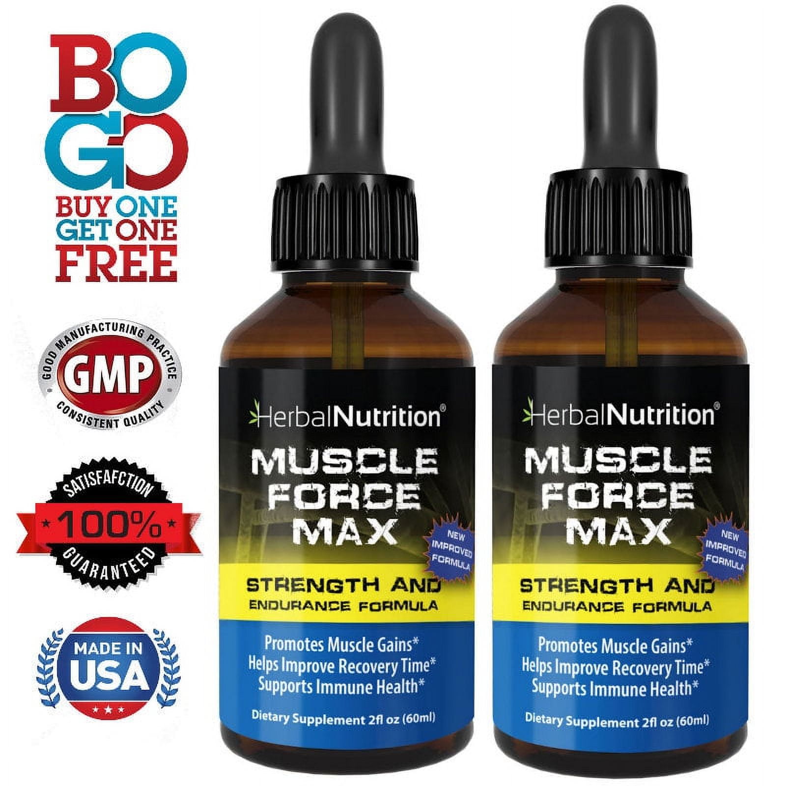 Body Building Supplement Muscle Force Max Strength & Endurance Drops ...