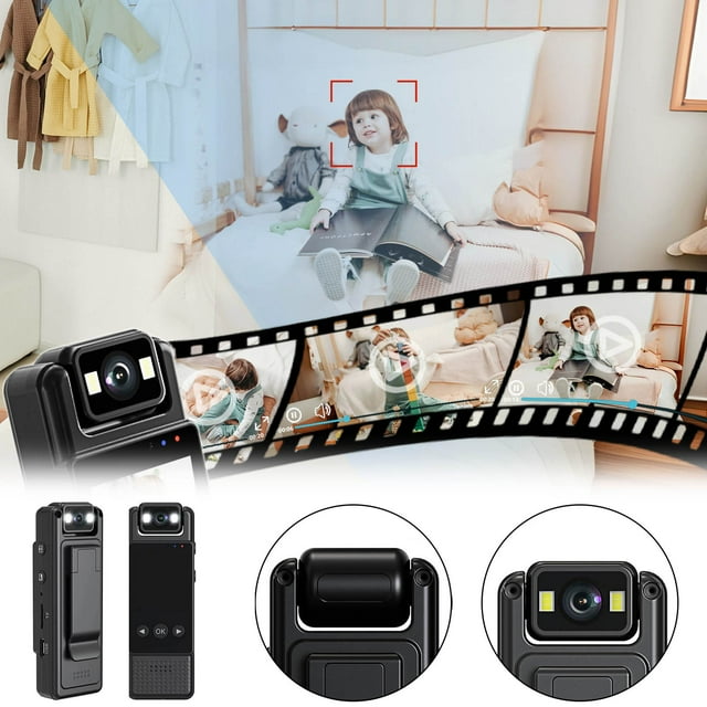 Body Camera with Audio and Video Recording, HD 1080P Body Cam with 180 ...