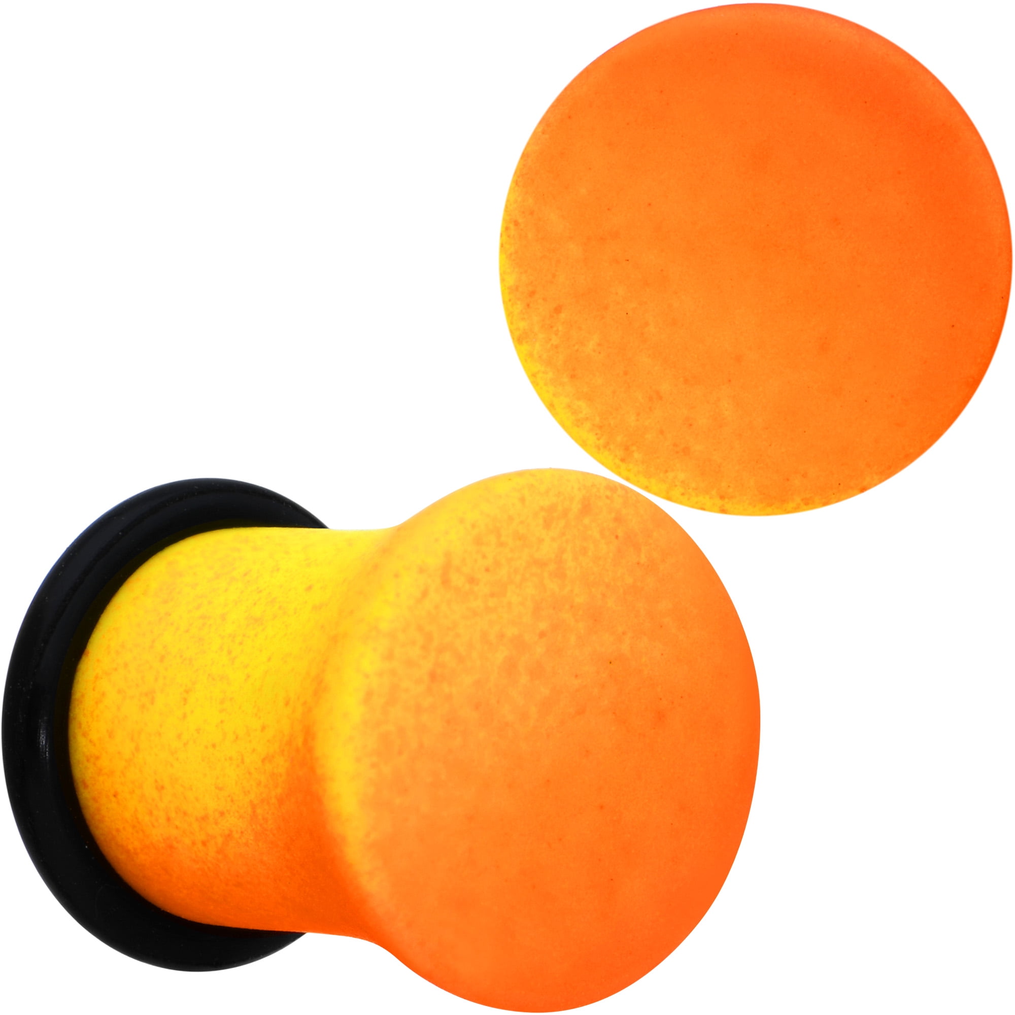 Body Candy 0 Gauge 2Pc Ear Plugs Yellow Orange Ombre Matte Acrylic ...
