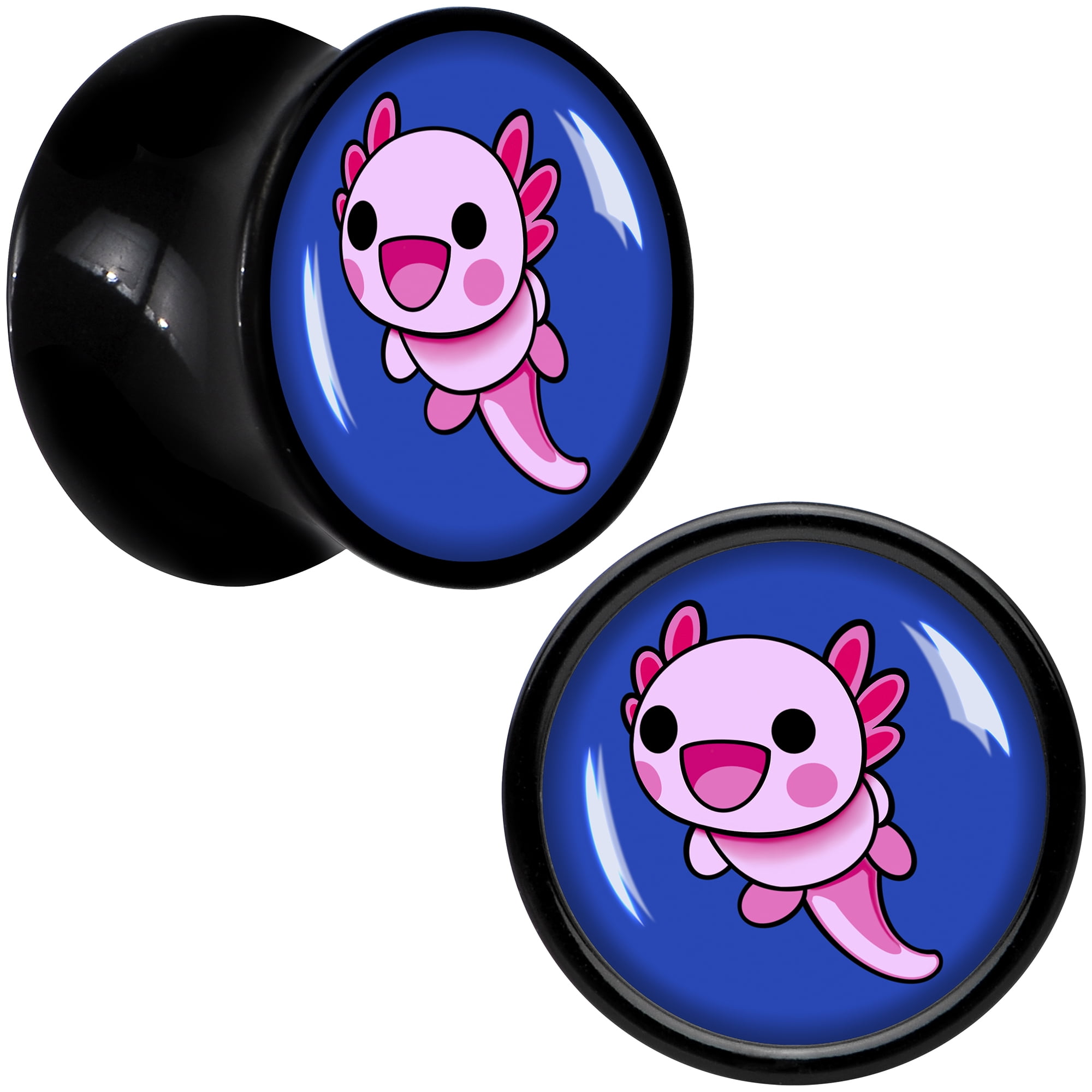 Body Candy 00 Gauge Adorable Axolotl Acrylic Saddle Plug Set - Walmart.com