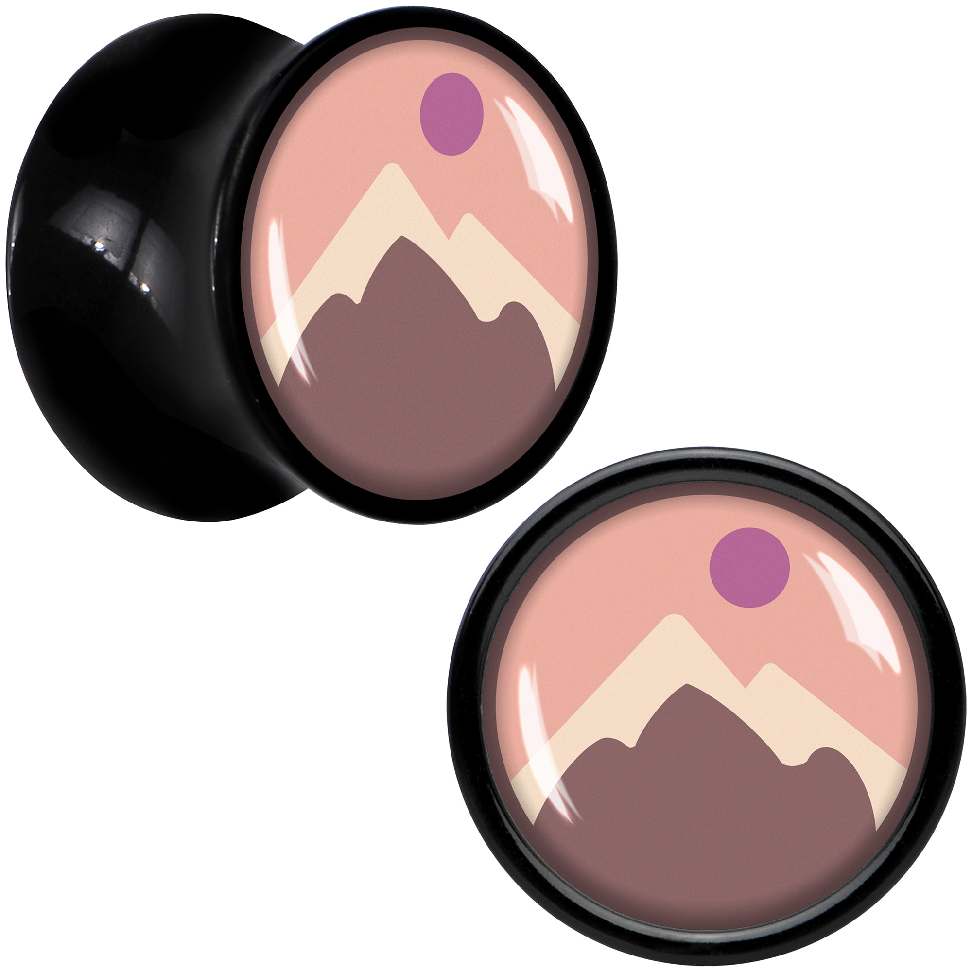 Body Candy 00 Gauge Mountain Sunrise Acrylic Saddle Plug Set - Walmart.com
