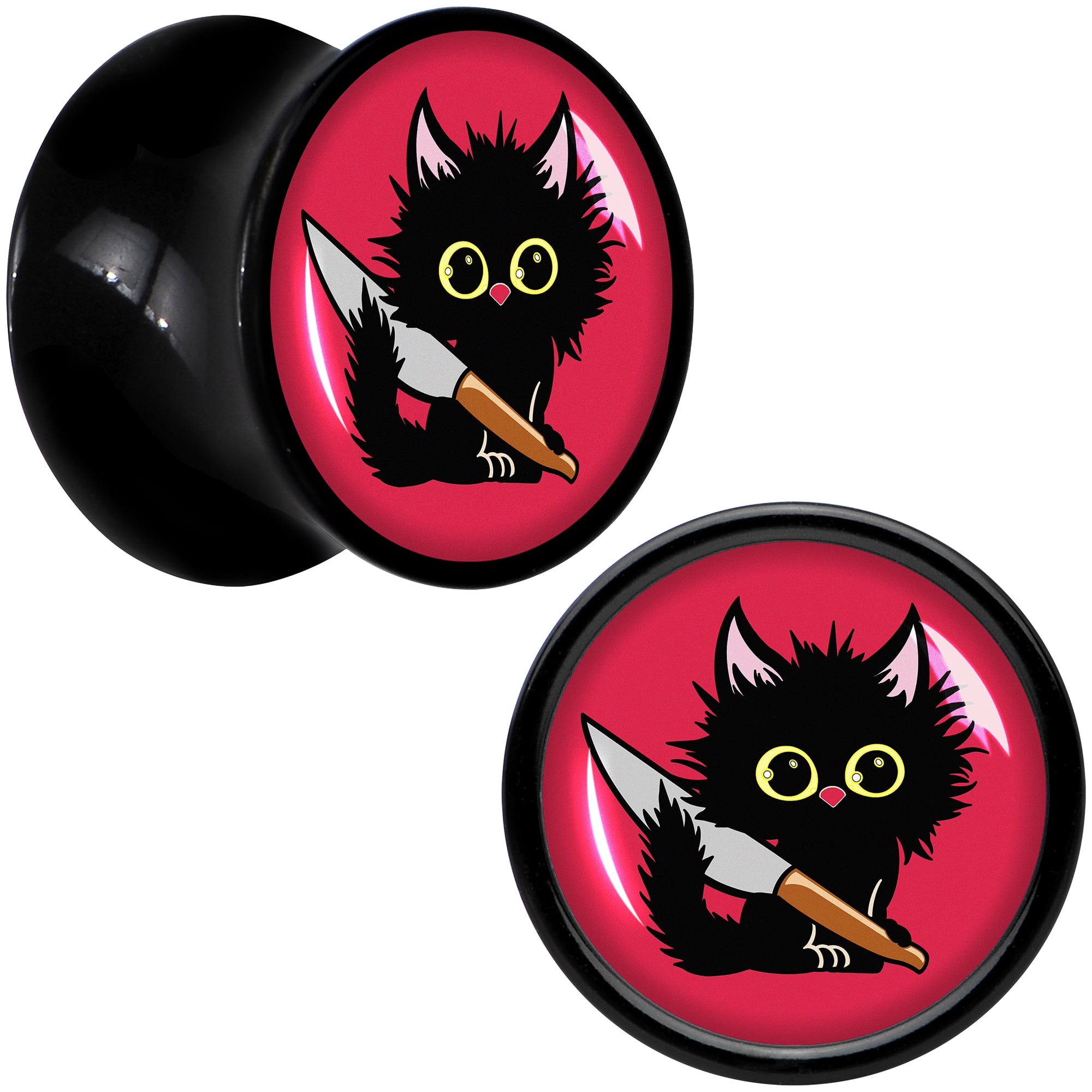 Body Candy 00 Gauge Stabby Cat Acrylic Saddle Plug Set - Walmart.com