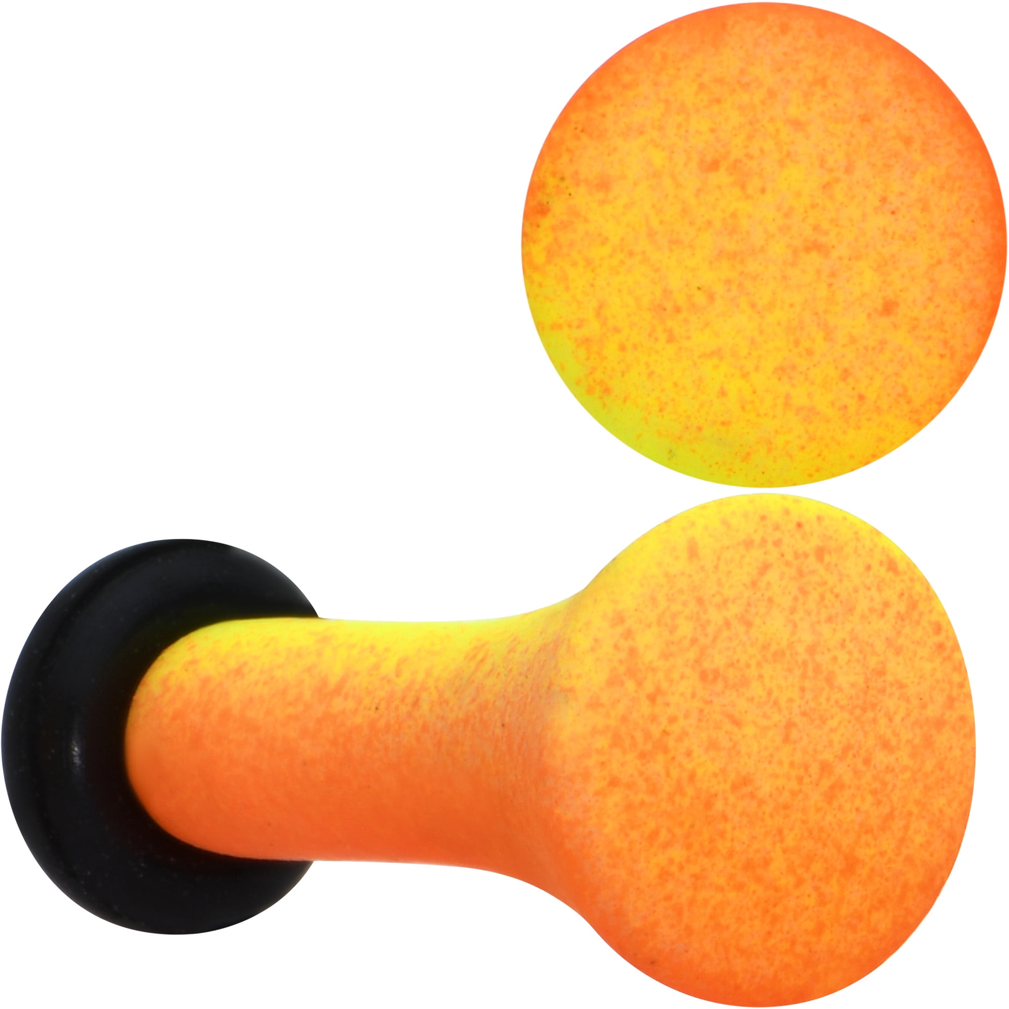 Body Candy 10 Gauge 2Pc Ear Plugs Yellow Orange Ombre Matte Acrylic ...