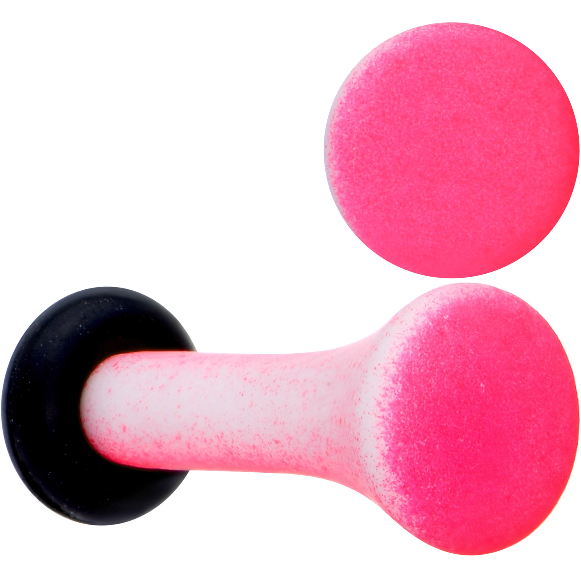 Body Candy 12 Gauge 2Pc Ear Plugs White Pink Ombre Matte Acrylic Single ...