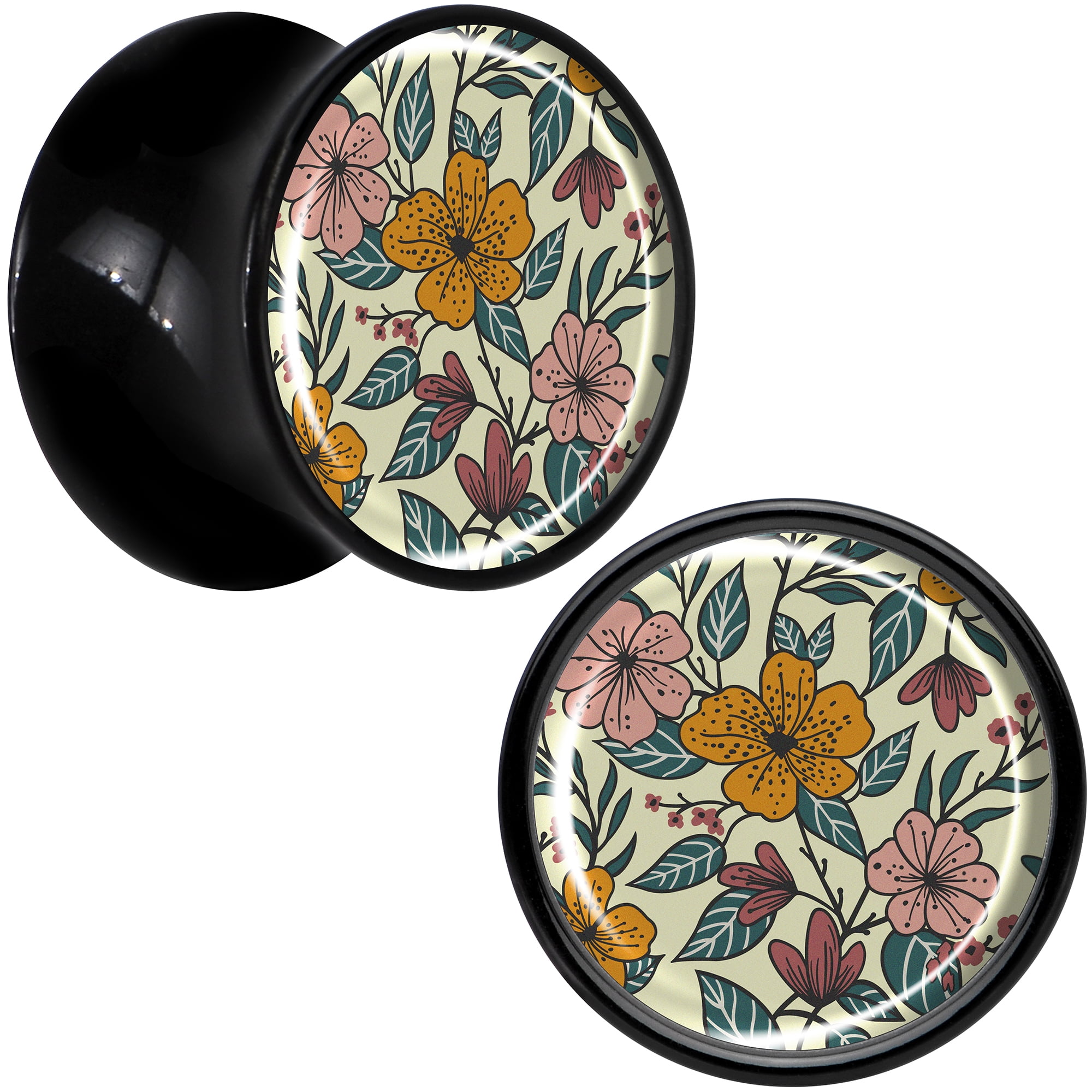 Body Candy 13mm 2PC Black Acrylic Blossom Creation Wildflower Flowers ...