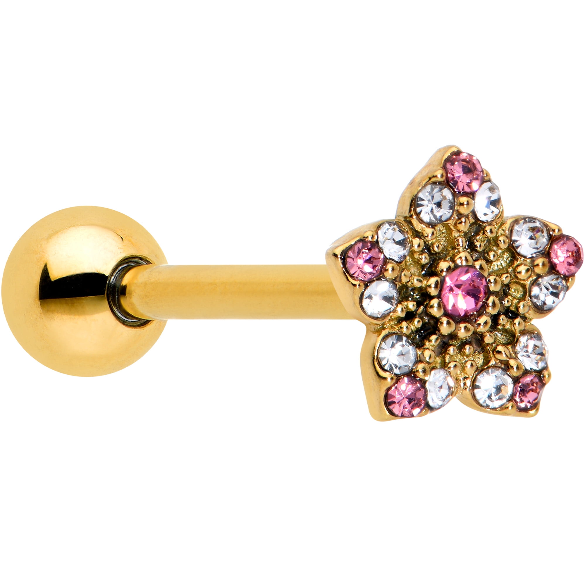 Body Candy 14G Women 316L Surgical Steel Bright Texture Star Barbell ...