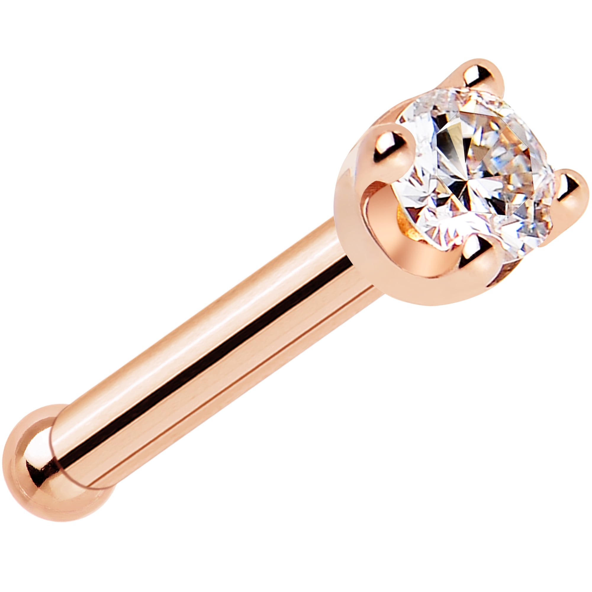 Body Candy 14k Solid Gold Nose Ring Studs -2mm Lab Created Diamond Nose ...